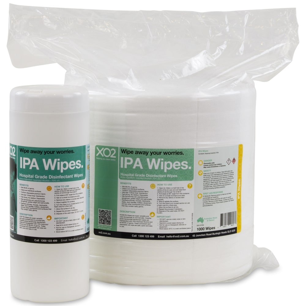 XO2® IPA Wipes - Isopropyl Alcohol Disinfectant Wipes